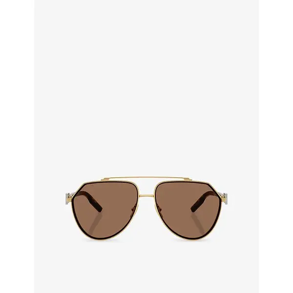 Dolce & Gabbana Dg2315 Pilot-frame Sunglasses - Gold