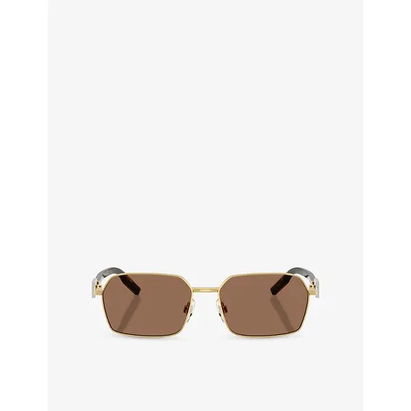Dolce & Gabbana Irregular-frame Sunglasses - Gold
