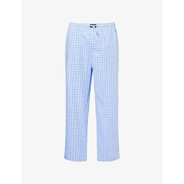 Ralph Lauren Check-print Straight-leg Cotton-poplin Pyjama Bottoms - Bluplaid