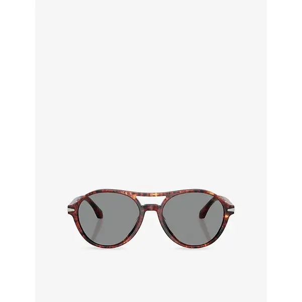 Giorgio Armani Round-frame Acetate Sunglasses - Brown