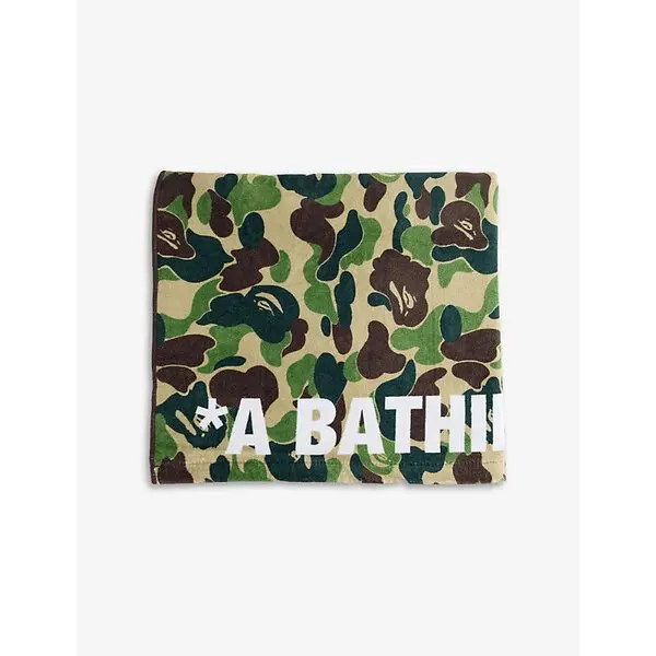 A BATHING APE Abc Camo Cotton Beach Towel - Green