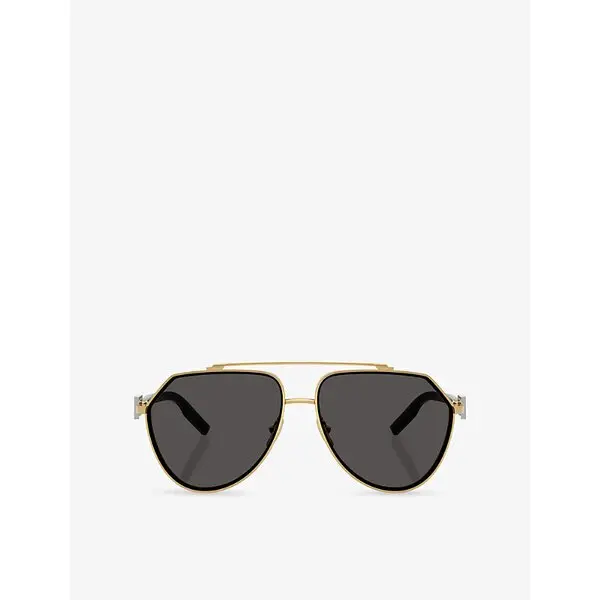 Dolce & Gabbana Dg2315 Pilot-frame Sunglasses - Gold
