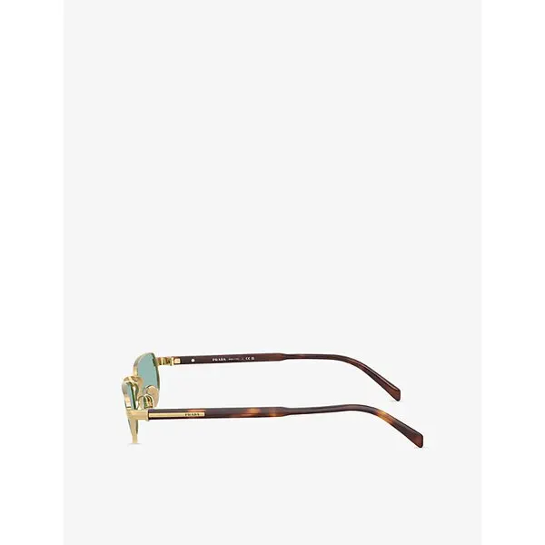 Prada Rectangle-frame Metal Sunglasses