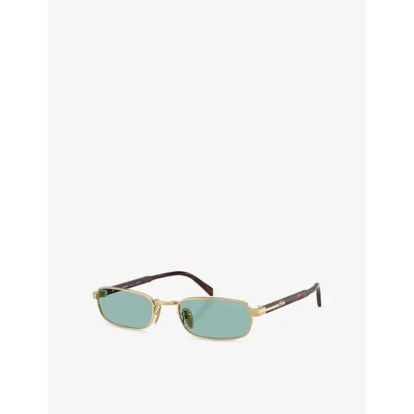 Prada Rectangle-frame Metal Sunglasses