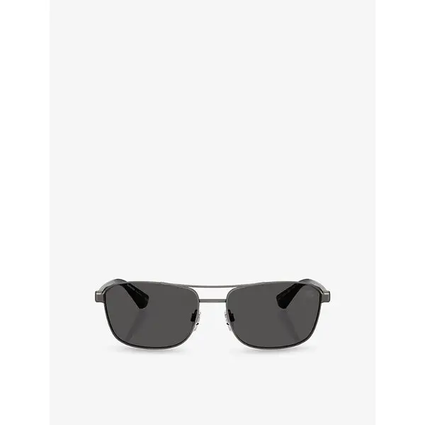 Burberry Rectangle-frame Metal Sunglasses - Grey