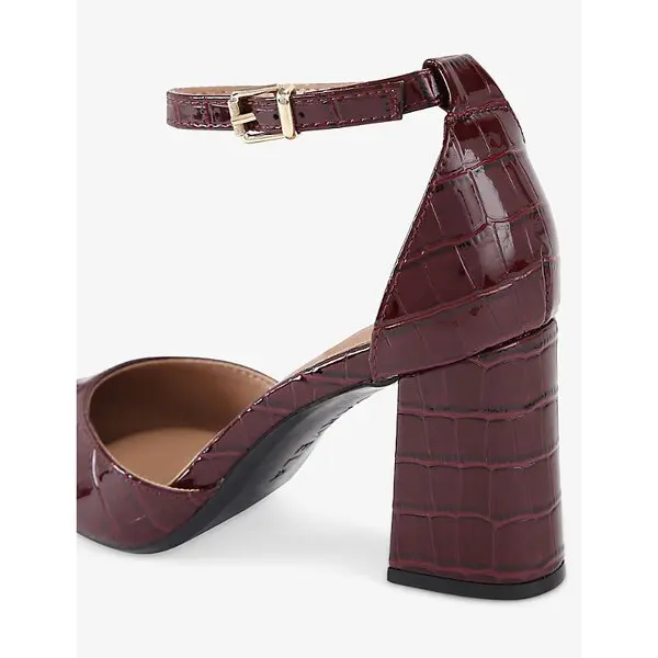 Carvela Crocodile-embossed Faux-leather Courts - Red