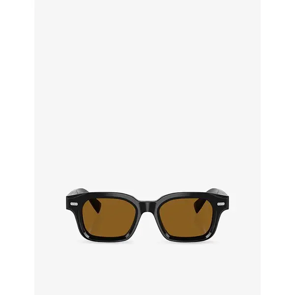 Brunello Cucinelli Rectangle-frame Sunglasses - Black