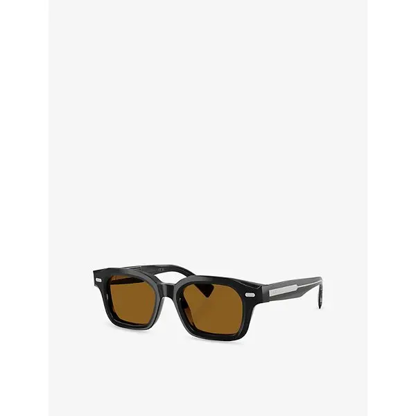 Brunello Cucinelli Rectangle-frame Sunglasses - Black