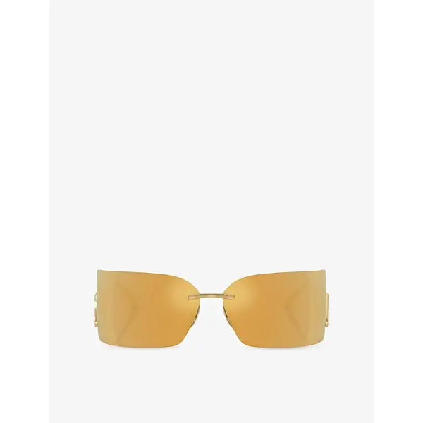 Dolce & Gabbana Dg2319 Irregular-frame Metal Sunglasses - Gold