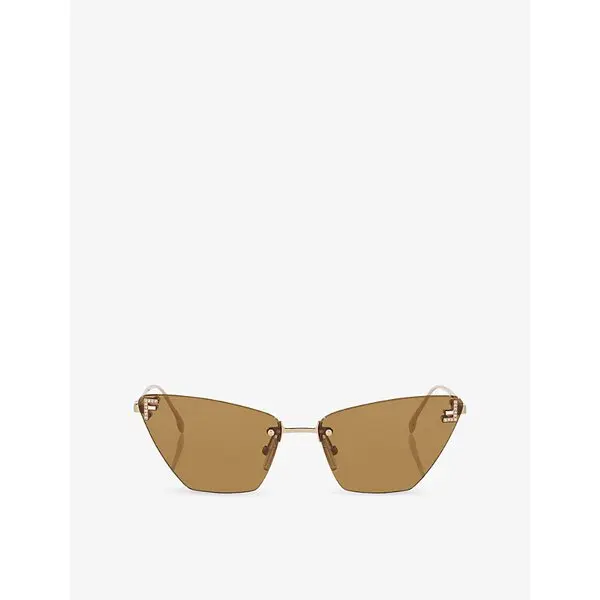 Fendi Cat-eye Metal Sunglasses - Gold