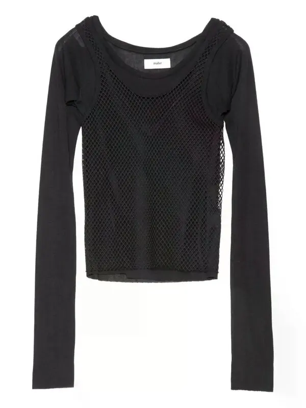 MULLER OF YOSHIOKUBO Mesh-layer Long-sleeve Top