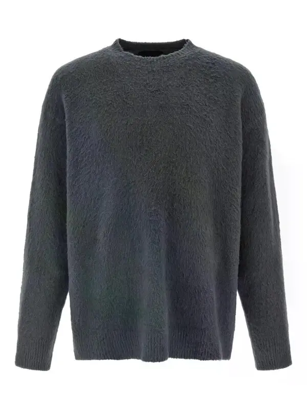 ROBERTO COLLINA Shearling-effect Crew-neck Sweater - Grey
