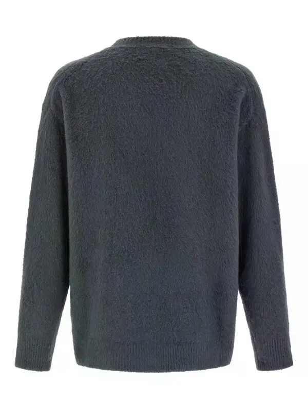 ROBERTO COLLINA Shearling-effect Crew-neck Sweater - Grey