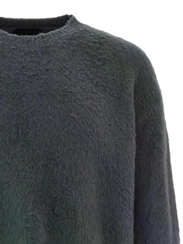 ROBERTO COLLINA Shearling-effect Crew-neck Sweater - Grey