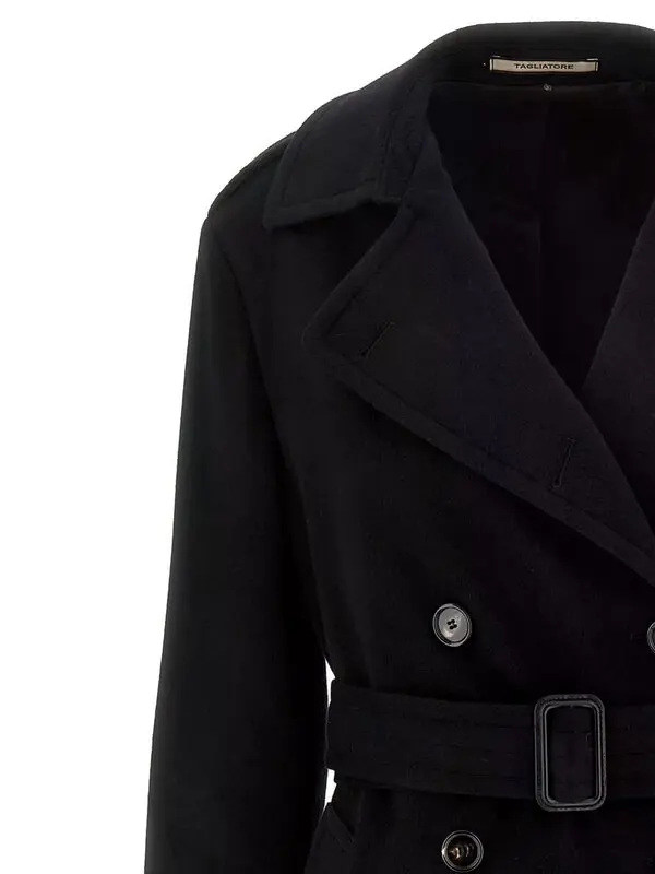 Tagliatore Double-breasted Belted Coat