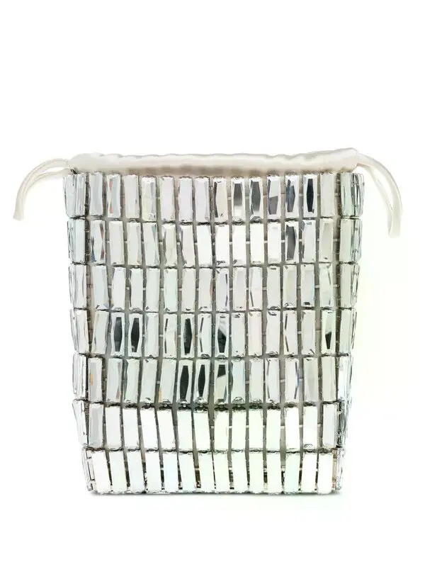 SELF-PORTRAIT Crystal-embellished Drawstring Tote