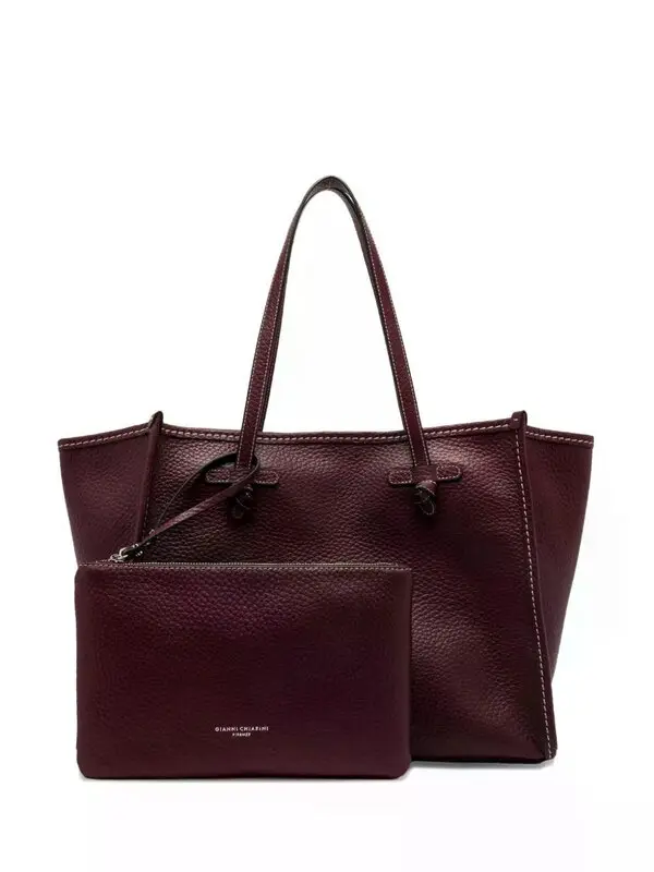 GIANNI CHIARINI Knotted-detail Leather Tote Bag - Red