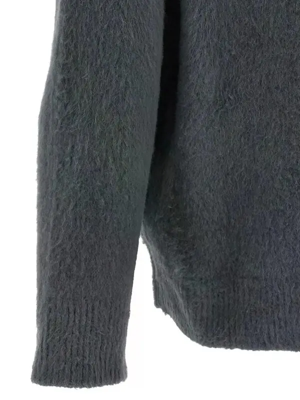 ROBERTO COLLINA Shearling-effect Crew-neck Sweater - Grey