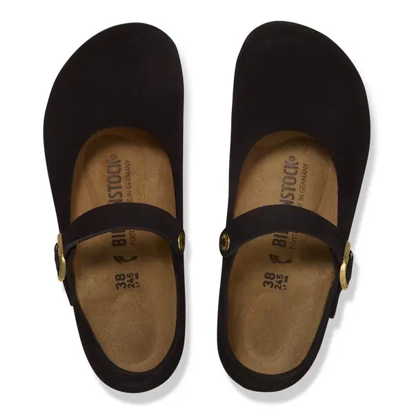 BIRKENSTOCK Mantova Suede Leather Mary Jane - Black