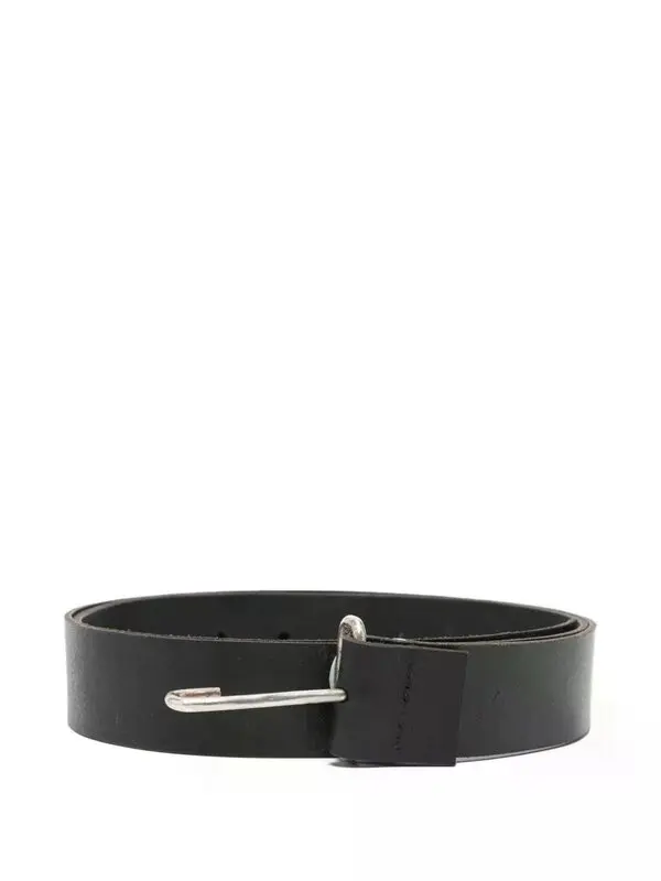 SOMMET Leather Hook-fastening Belt - Black