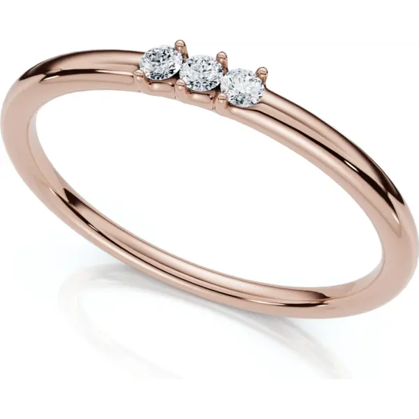 BLISS DIAMOND 14k Gold Lab Grown Diamond 3-stone Ring - 14k Rose Gold