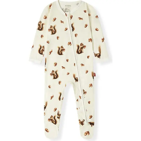 MILKBARN Luxe Stretch Zipper Footed Romper - Chipmunk