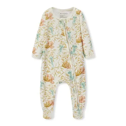 MILKBARN Organic Cotton Zipper Footed Romper - Under The Sea