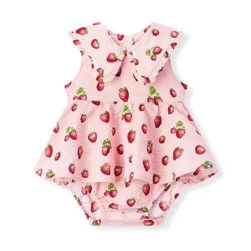MILKBARN Ruffle Collar One Piece - Strawberry