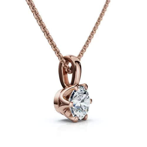 BLISS DIAMOND 1/4ct Lab Grown Round Diamond 18" Pendant Necklace - Rose Gold