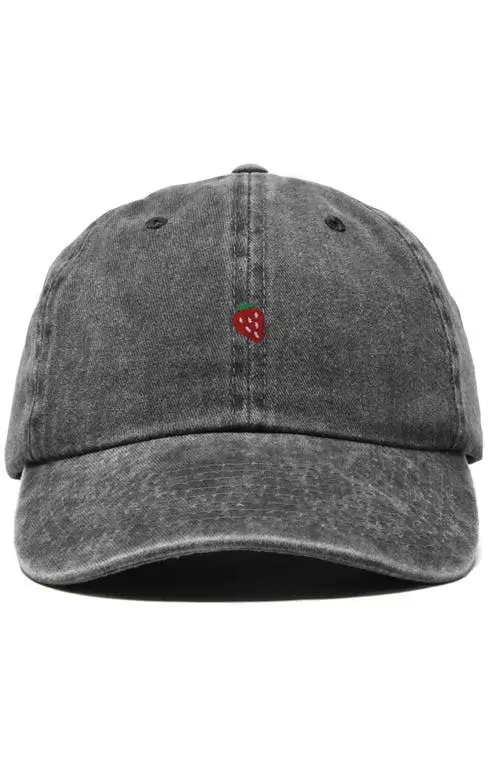 DALIX Lil Strawberry Dad Cap - Washed Black