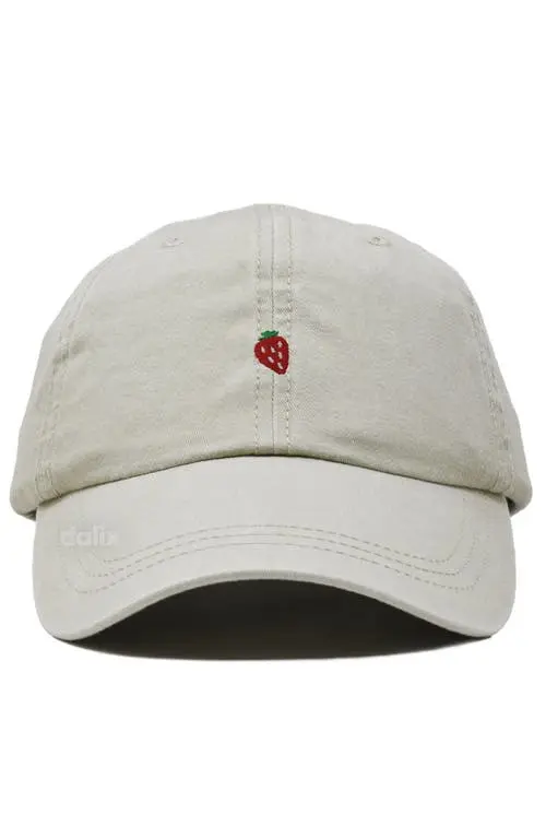 DALIX Lil Strawberry Dad Cap - Washed Stone White