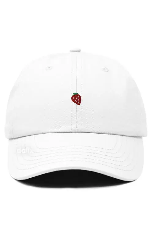 DALIX Lil Strawberry Dad Cap - White