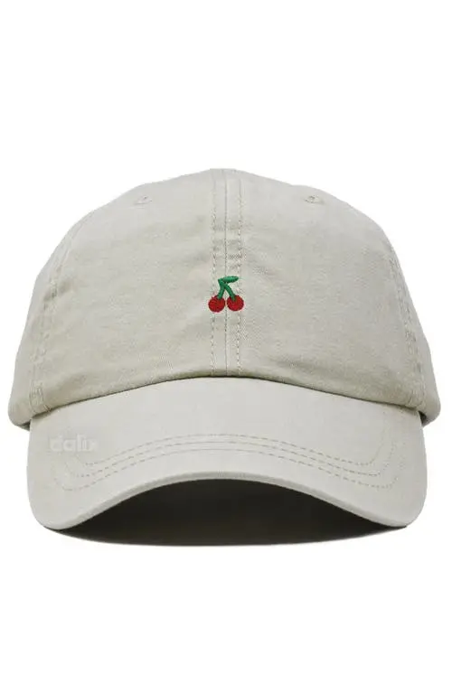DALIX Lil Cherry Dad Cap - Washed Stone White