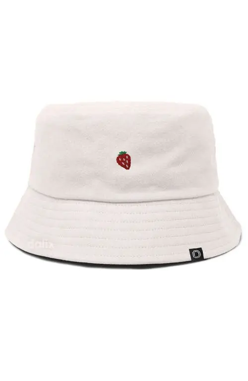 DALIX Strawberry Bucket Hat - Parchment White