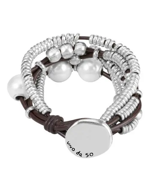 UNODE50 Smooth Leather Loop Bracelet