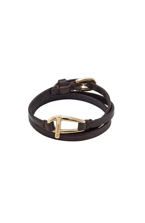 UNODE50 Leather Link Bracelet - Gold