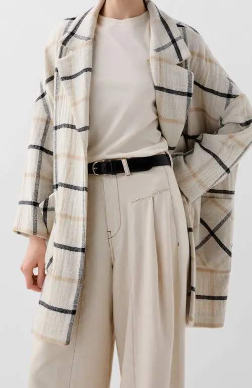 SCALPERS Checked Coat - Naturalcheck