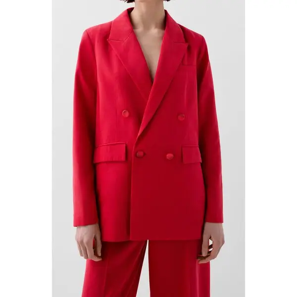 SCALPERS Double-breasted Blazer - Red