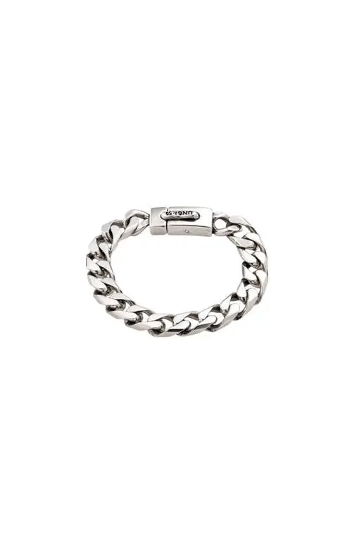 UNODE50 Curb Chain Toggle Necklace - Silver