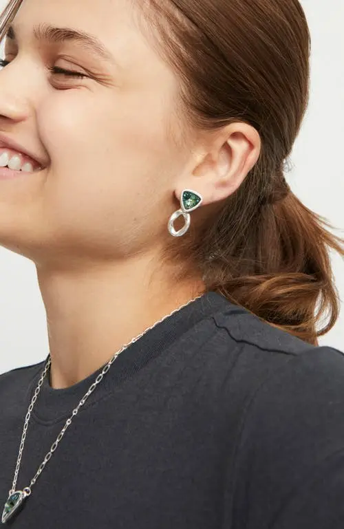 UNODE50 Green Crystal Stud Earrings