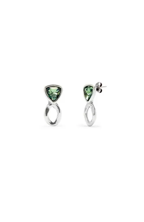 UNODE50 Green Crystal Stud Earrings