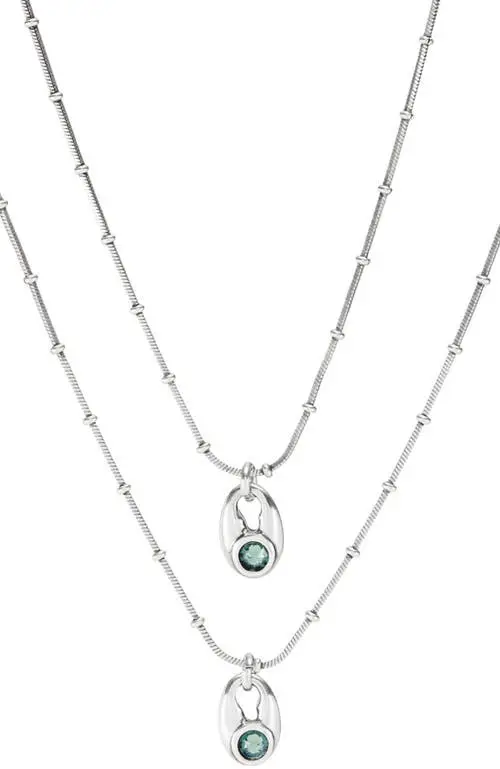 UNODE50 Double Strand Crystal Chain Necklace