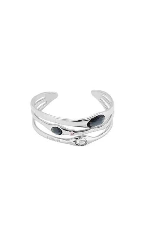 UNODE50 Rigid Crystal Bangle - Silver