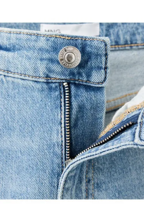 Mango High-waist Ankle Mom Jeans - Light Medium Blue