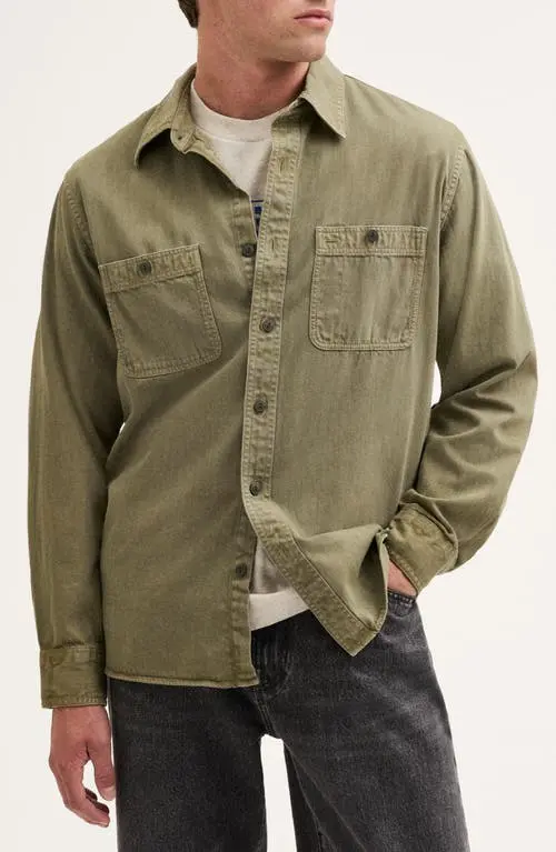 Madewell Cotton Button-up Work Shirt - Olive