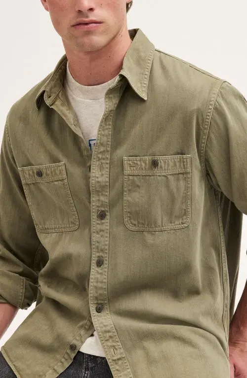 Madewell Cotton Button-up Work Shirt - Olive