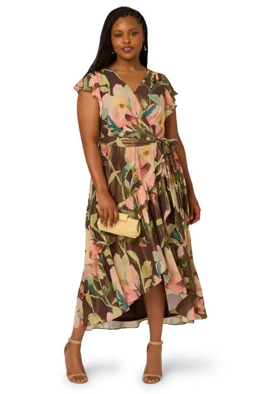 Adrianna Papell Floral High-low Cocktail Dress