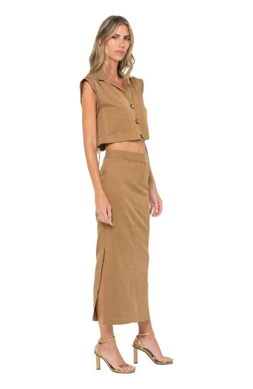 JBQ High-rise Maxi Skirt - Caramel