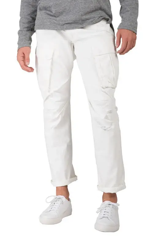LEVEL 7 Distressed Slim Straight Cargo Jeans