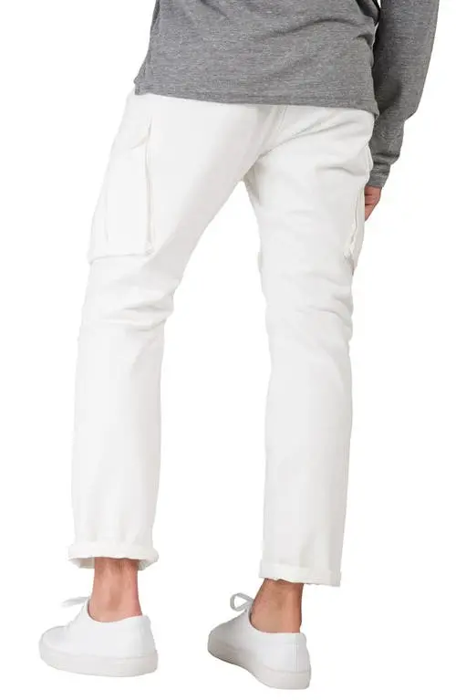 LEVEL 7 Distressed Slim Straight Cargo Jeans